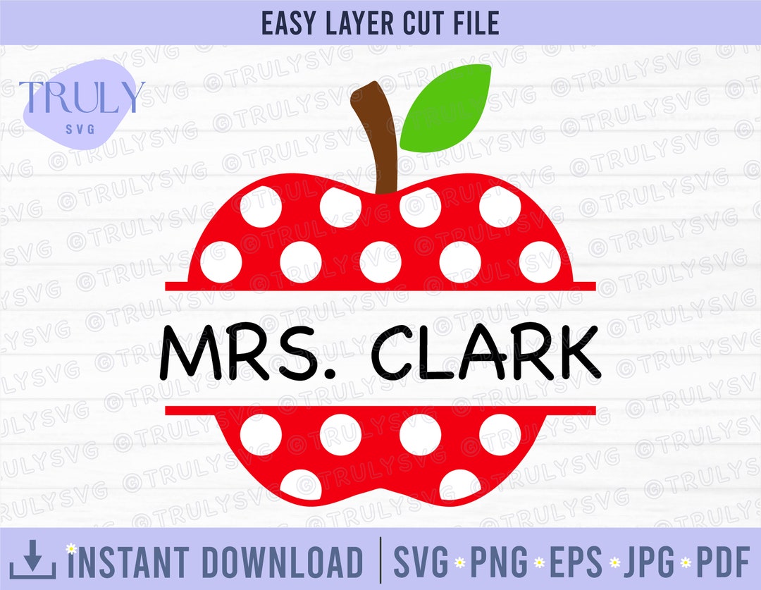 Apple Svg, Apple Monogram, Apple Monogram Svg, Split Monogram, Teacher ...