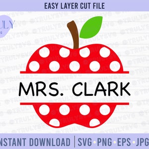 Apple Svg, Apple Monogram, Apple Monogram Svg, Split Monogram, Teacher ...