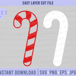 Candy Cane SVG, Candy Cane Vector, Candycane Svg, Candy Cane Layered ...