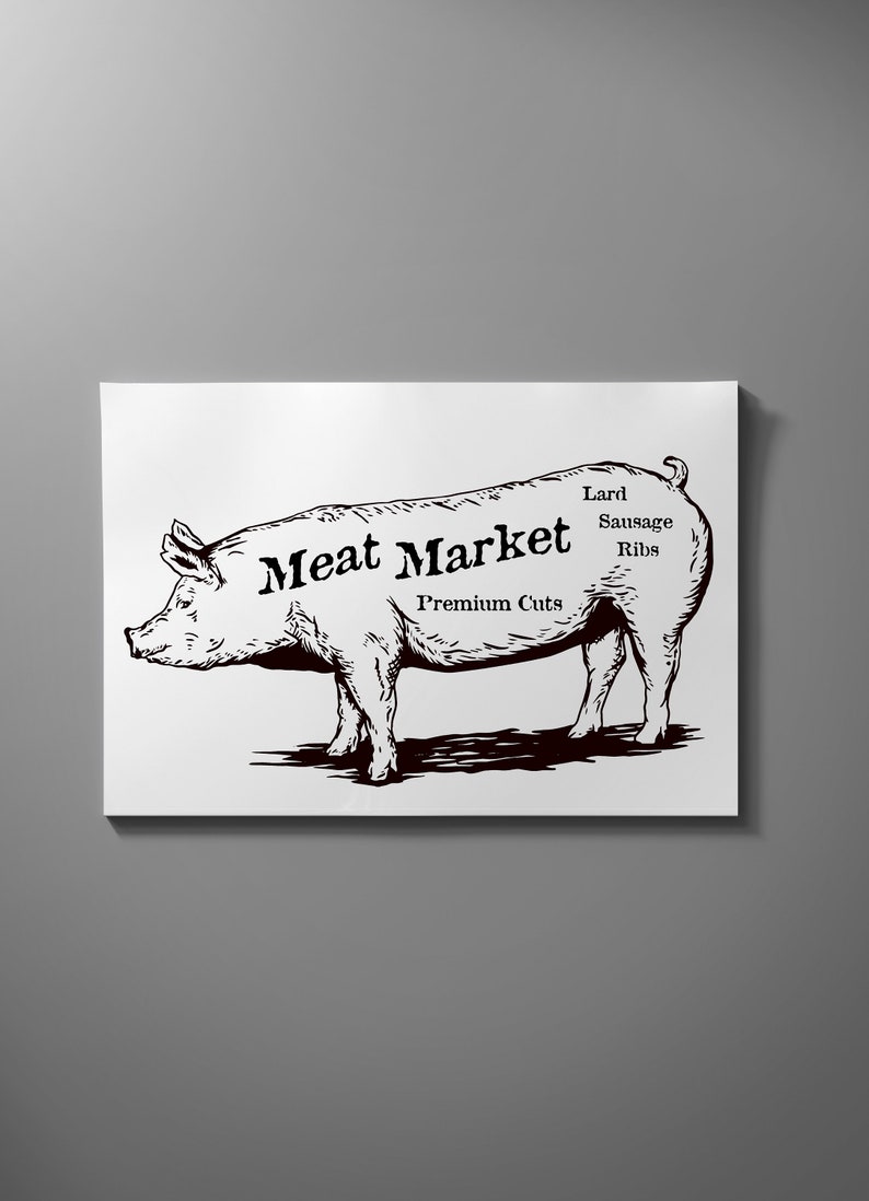 Meat Market Hog 8x11 Digital Download - Etsy