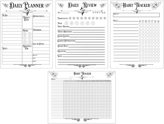 Daily Planner Bundle With Planner Review and Weekly and - Etsy