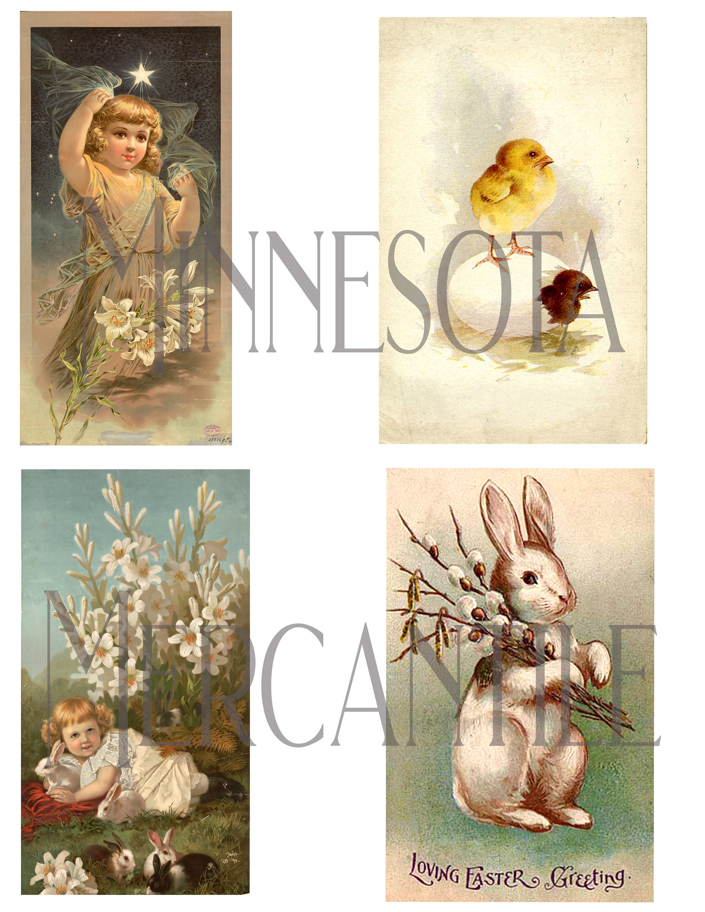 Vintage Easter Ephemera Kit, Printable Download, Junk Journal ...