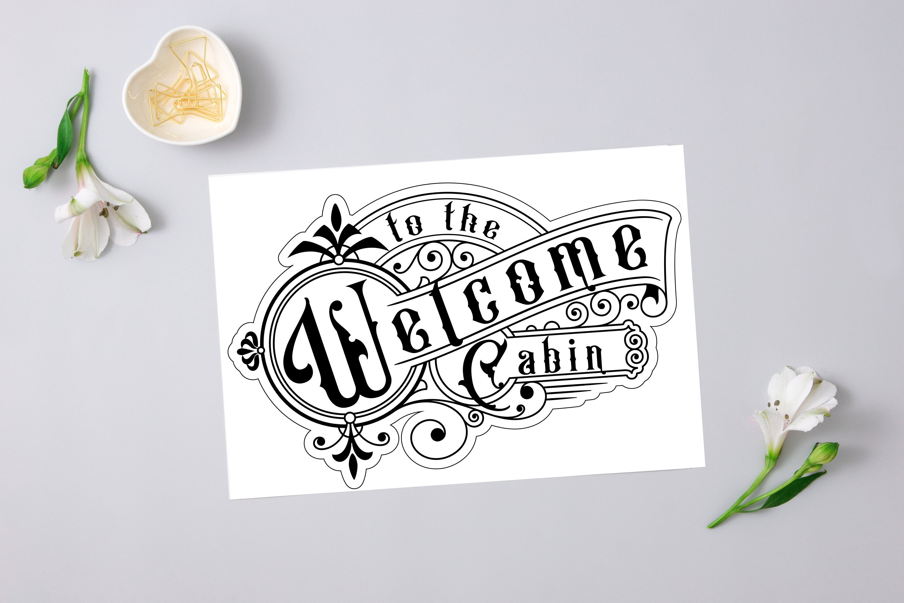 Welcome to the Cabin Printable, Downloadable Welcome Sign, Vintage ...