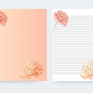 Printable Pastel Stationary, Floral, Digital Download, Writing Bundle ...