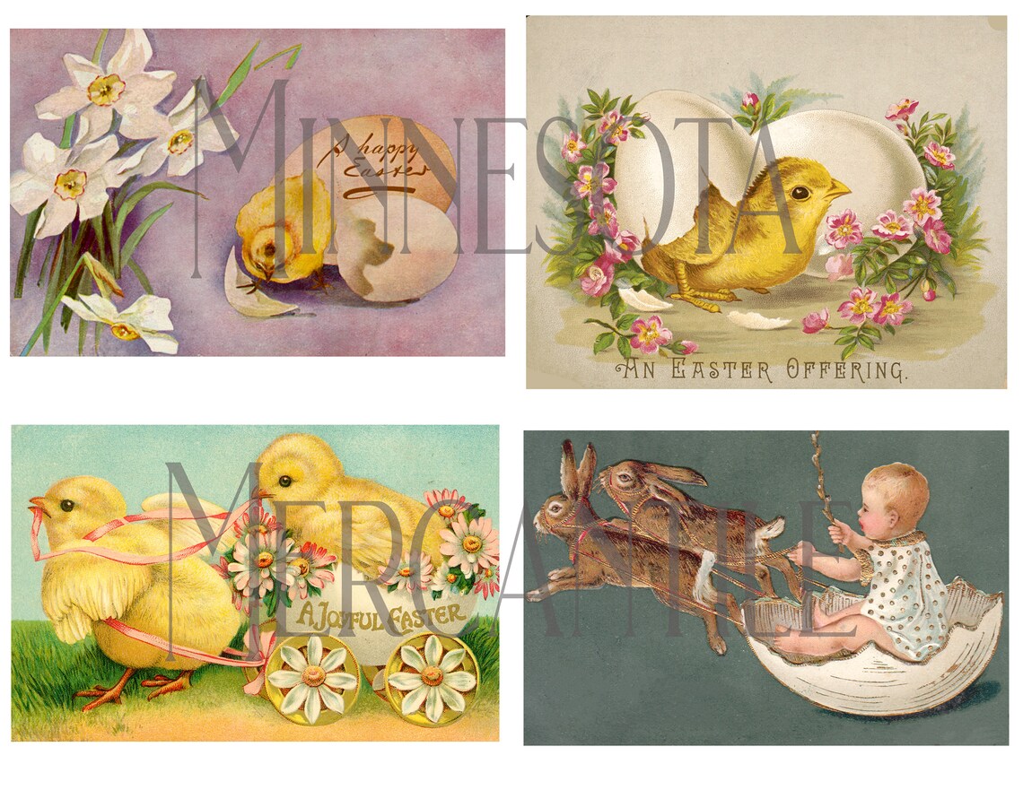 Vintage Easter Ephemera Kit, Printable Download, Junk Journal ...