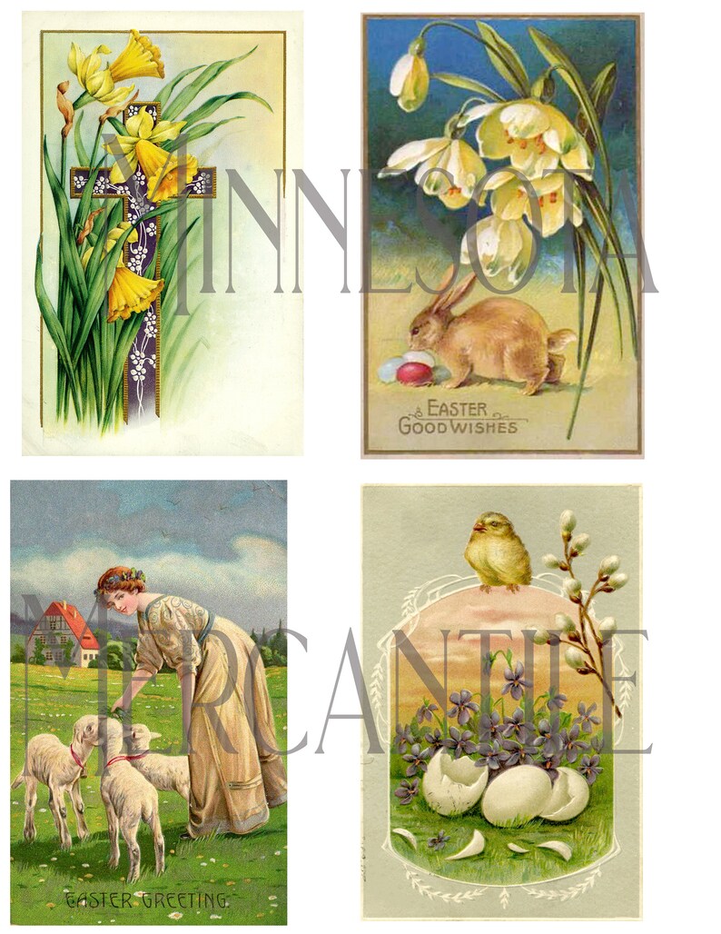 Vintage Easter Ephemera Kit, Printable Download, Junk Journal ...