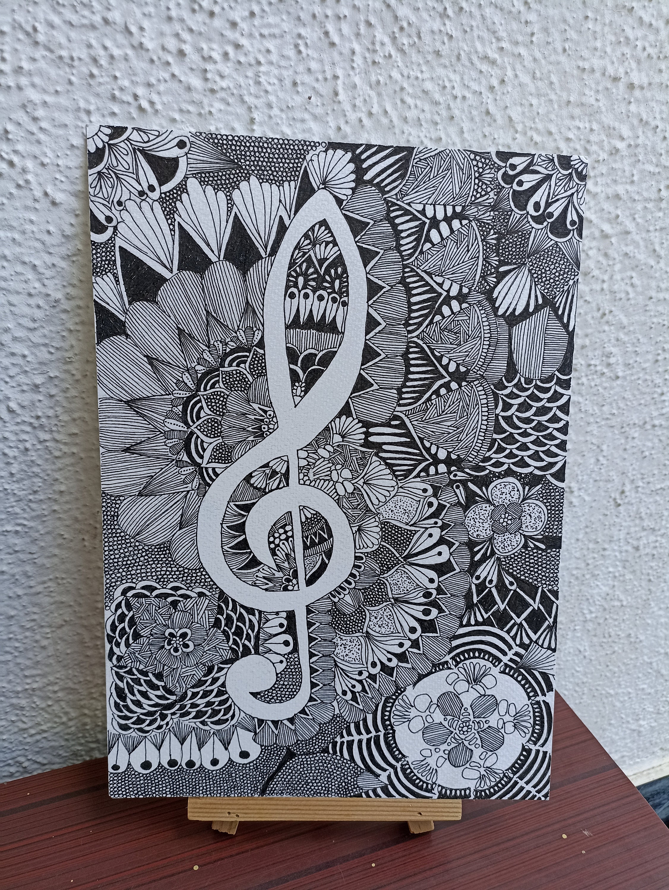 Original Zentangle Art Hand Drawn. Pen and Ink Wall Art Design. Doodle ...