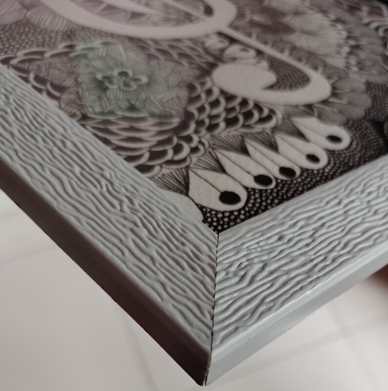 Original Zentangle Art Hand Drawn. Pen and Ink Wall Art Design. Doodle ...