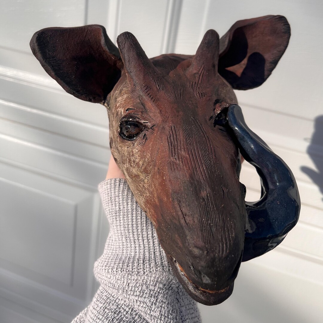 Handmade Ceramic Omar the Okapi Head Wall Hanging Sculpture - Etsy