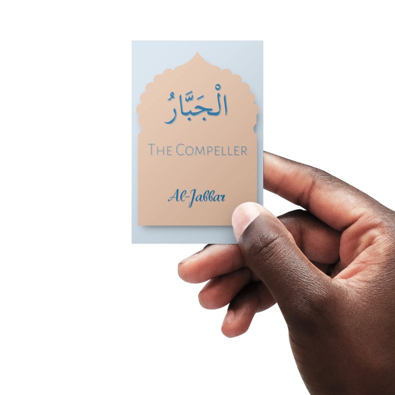 99 Names of Allah Art 99 Names of Allah Cards Blue Pink Arabic Text ...