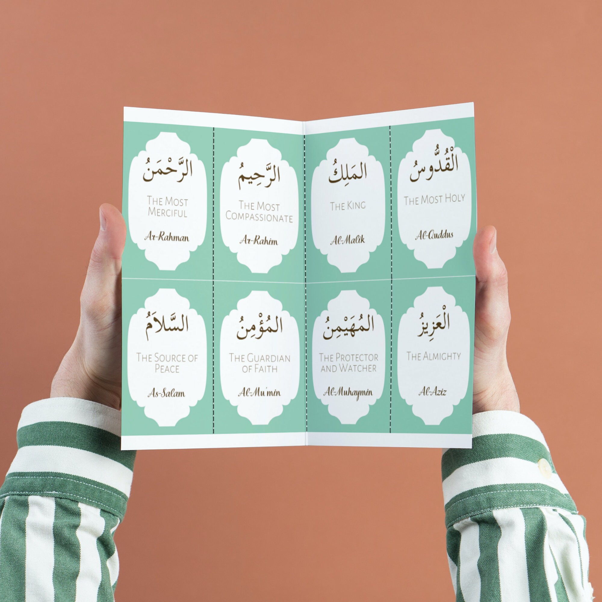 99 Names of Allah Art | 99 Names of Allah Cards | Green - Arabic Text ...