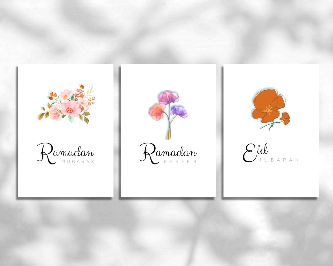 Set of 3 Ramadan and Eid Printable Cards, Ramadan Gifts, Ramadan ...