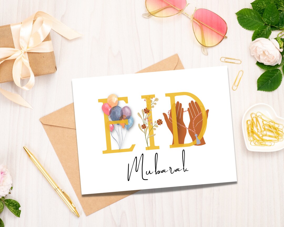 Eid Card Printable, Eid Al Fitr, Eid Al Adha, Eid Card Digital, Eid ...
