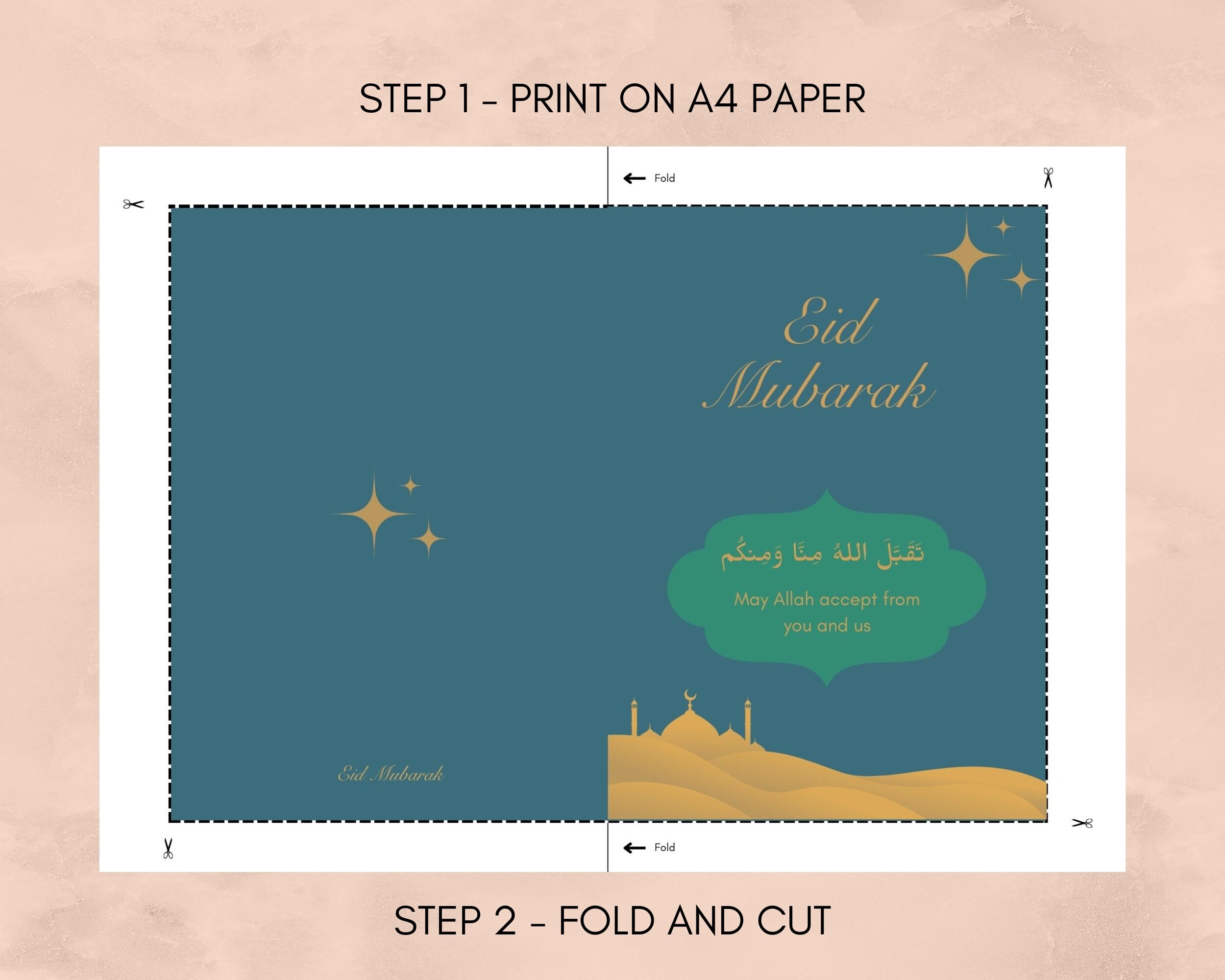 Eid Card Printable | Eid Printable Card | Printable Eid Cards - Etsy