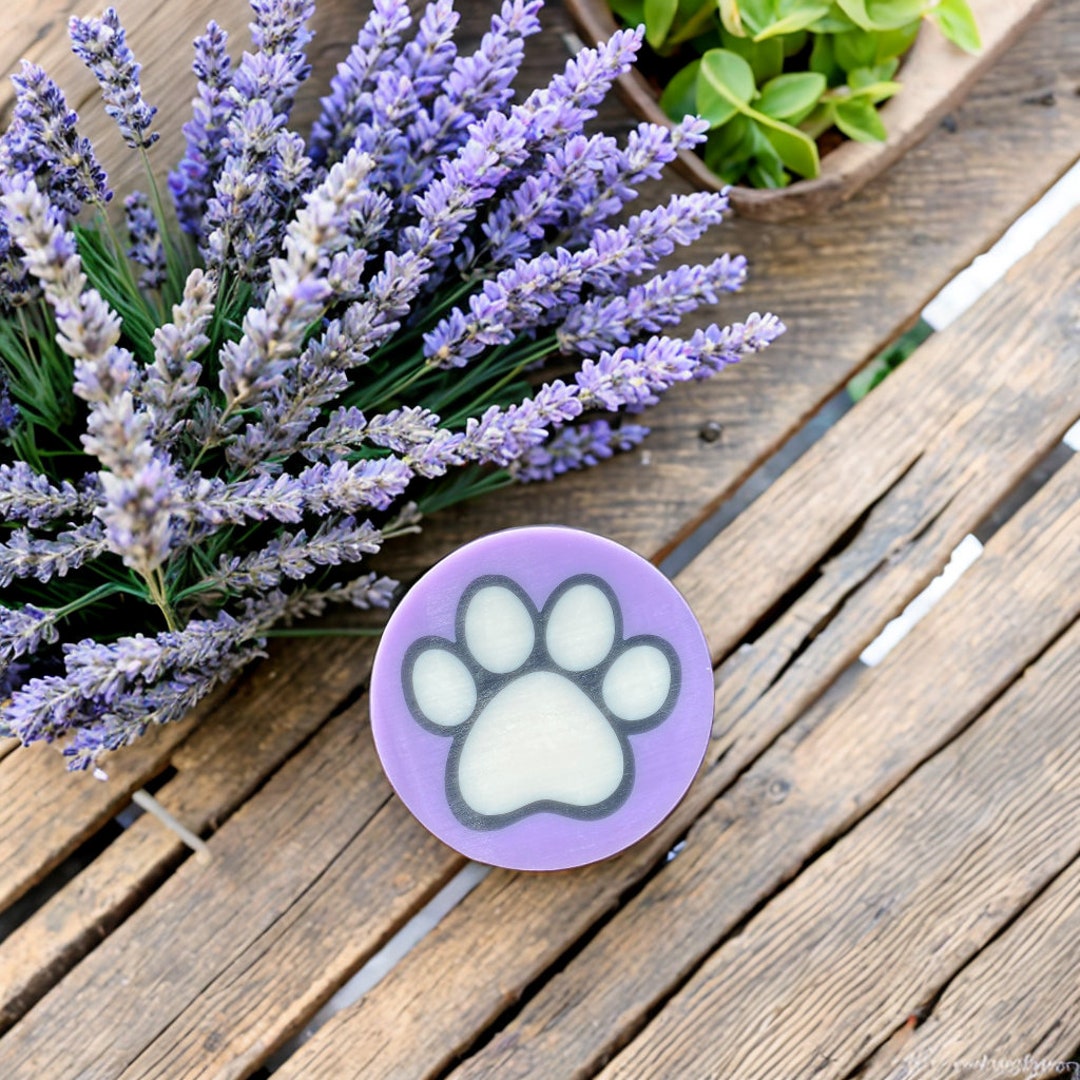 Purple Dog Paw Soap With Outline. Goats Milk. Lavender Fragrance ...