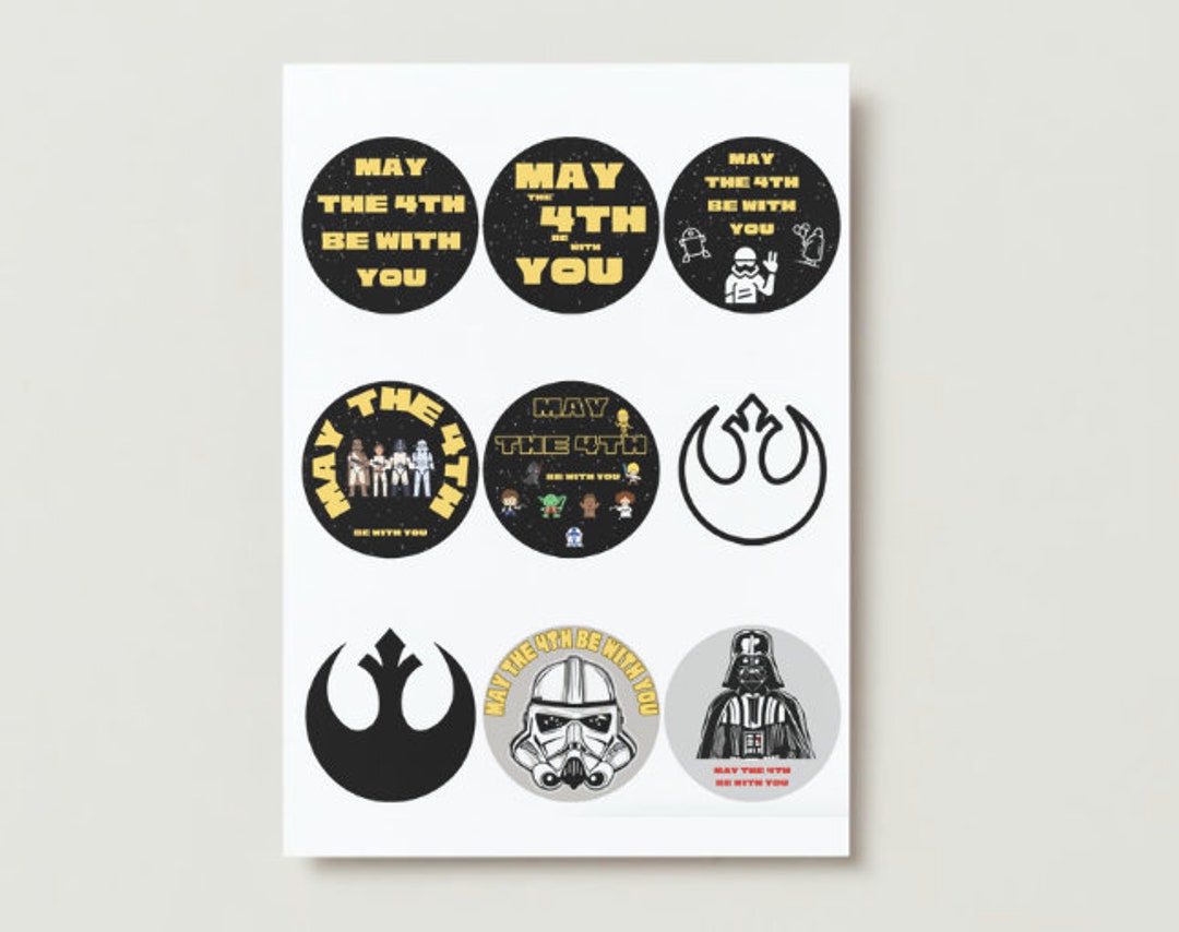 May the 4th Be With You Sticker Templates - Etsy