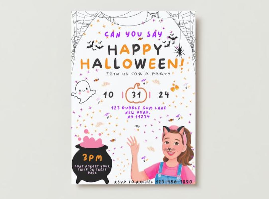 Ms. Rachel Halloween Party Invitation EDITABLE Video or Card - Etsy