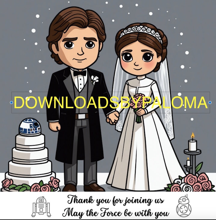Starwars Han and Leia Wedding Thank You Stickers Avery 22806 Template ...