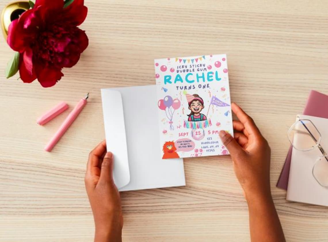 Ms. Rachel Birthday Card Invitation Template - Etsy