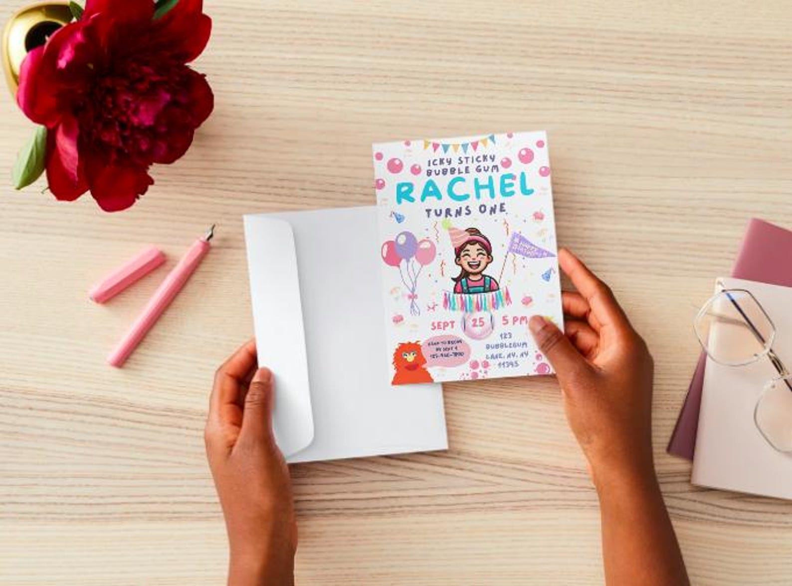 Ms. Rachel Birthday Card Invitation Template - Etsy