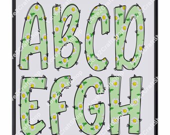 Daisy Doodle Letters - Etsy