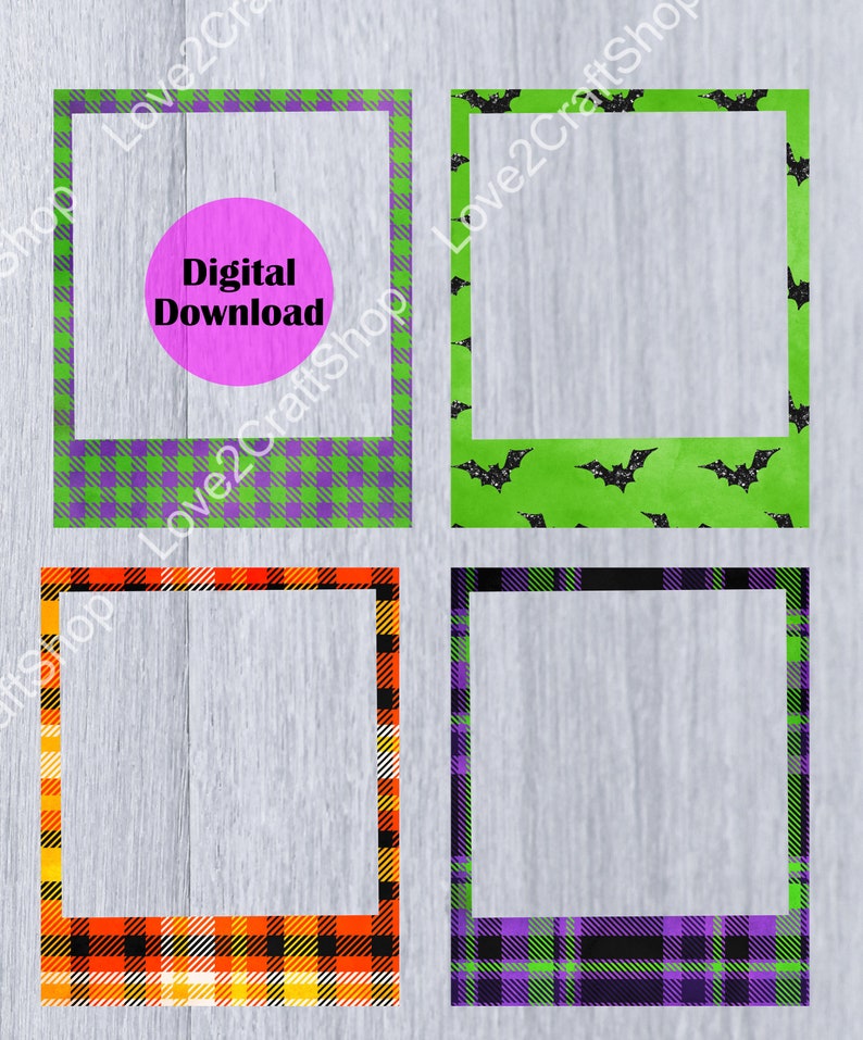 12 Halloween Photo Frames PNG / Polaroid Frames / Photo Frames ...