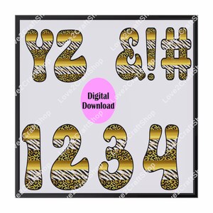 Leopard Zebra Gold Doodle Font Alphabet Letters Sublimation PNG Zebra ...