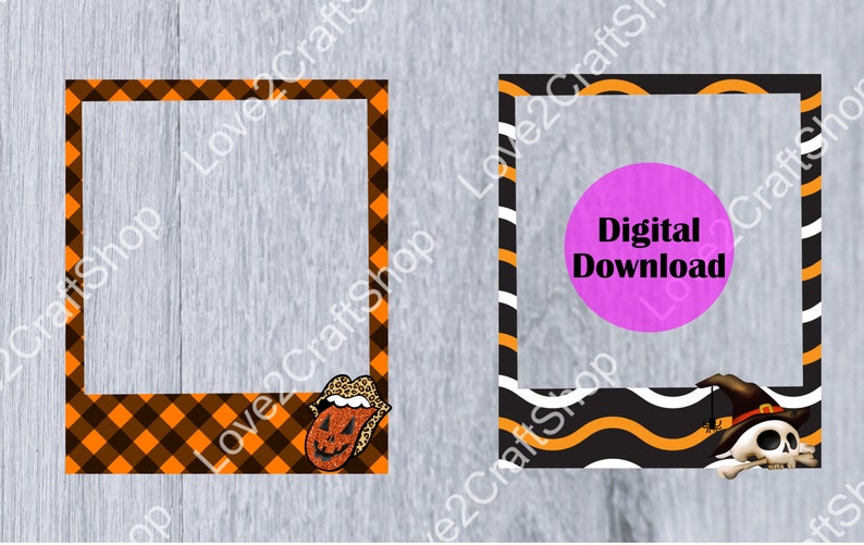 24 Halloween Photo Frames With Elements and Without/ Polaroid / Photo ...