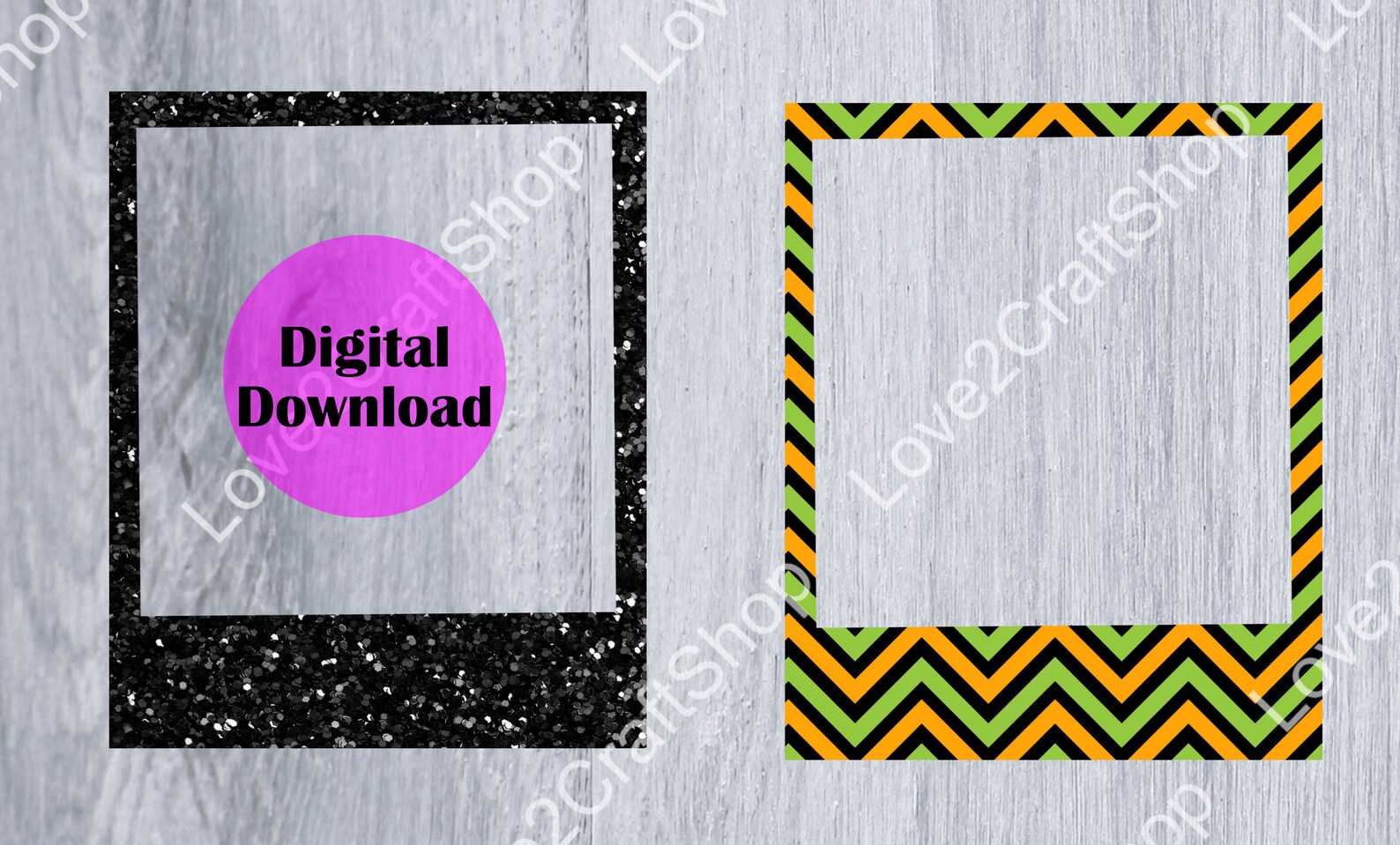 24 Halloween Photo Frames With Elements and Without/ Polaroid / Photo ...