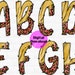 Pink Leopard Doodle Font Alphabet Letters Sublimation PNG Leopard Print ...