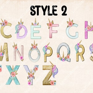 Personalized Name Unicorn Theme Letters Sublimation PNG Custom Unicorn ...