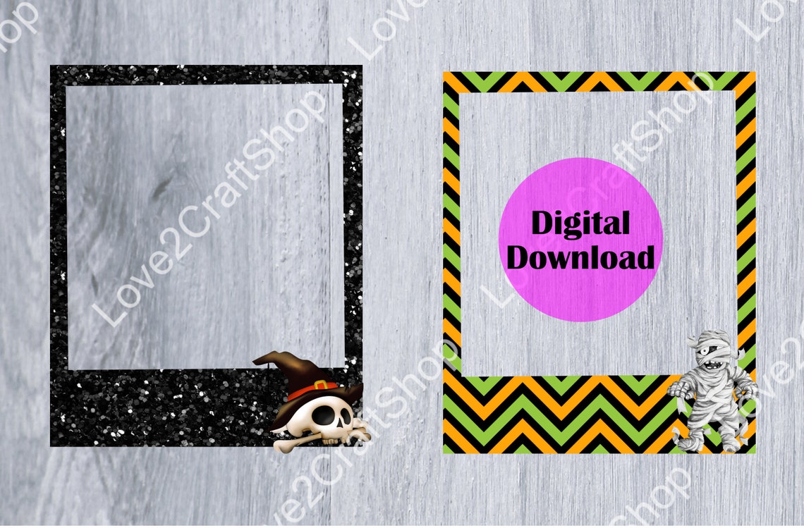 24 Halloween Photo Frames With Elements and Without/ Polaroid / Photo ...