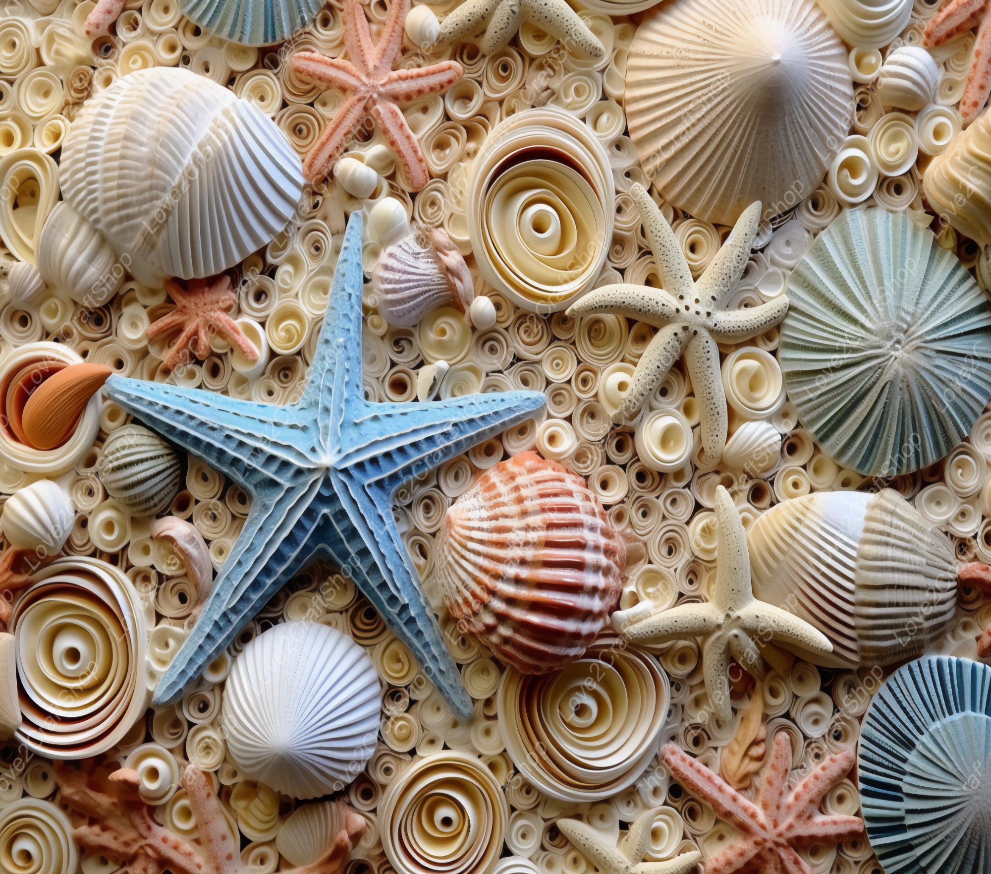 3D Underwater Sea Life Seashell 20 Oz Skinny Straight Sublimation ...