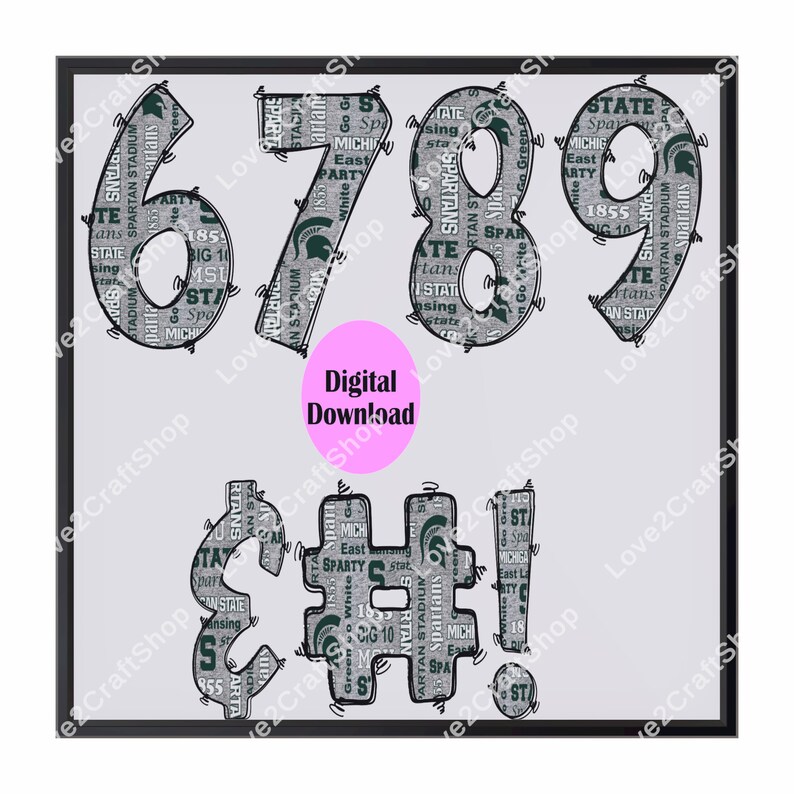 Michigan State Spartans Words Themed Doodle Font Alphabet - Etsy