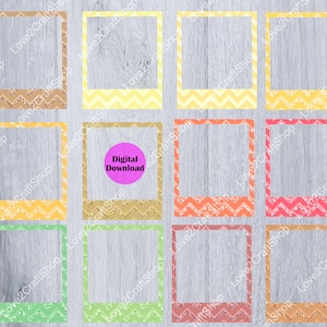 12 Chevron Polaroid Photo Frames PNG Frames Photo Frames Tumbler Frames ...