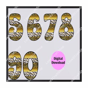 Leopard Zebra Gold Doodle Font Alphabet Letters Sublimation PNG Zebra ...