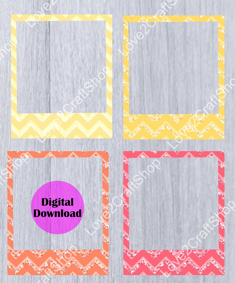 12 Chevron Polaroid Photo Frames PNG Frames Photo Frames Tumbler Frames ...