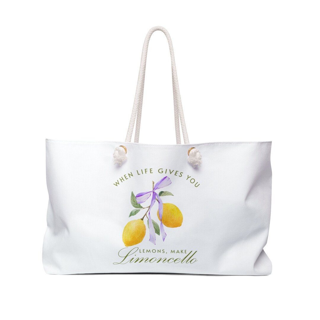 Large Tote Weekender Bag With Italian Lemons When Life Gives You Lemons ...