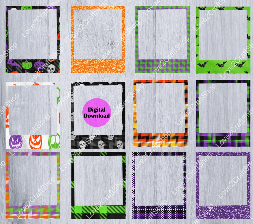 12 Halloween Photo Frames PNG / Polaroid Frames / Photo Frames ...