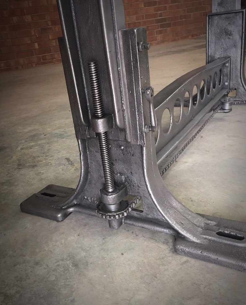 Wysong and Miles Cast Iron Chain Drive Crank Table Machine Base Dining ...