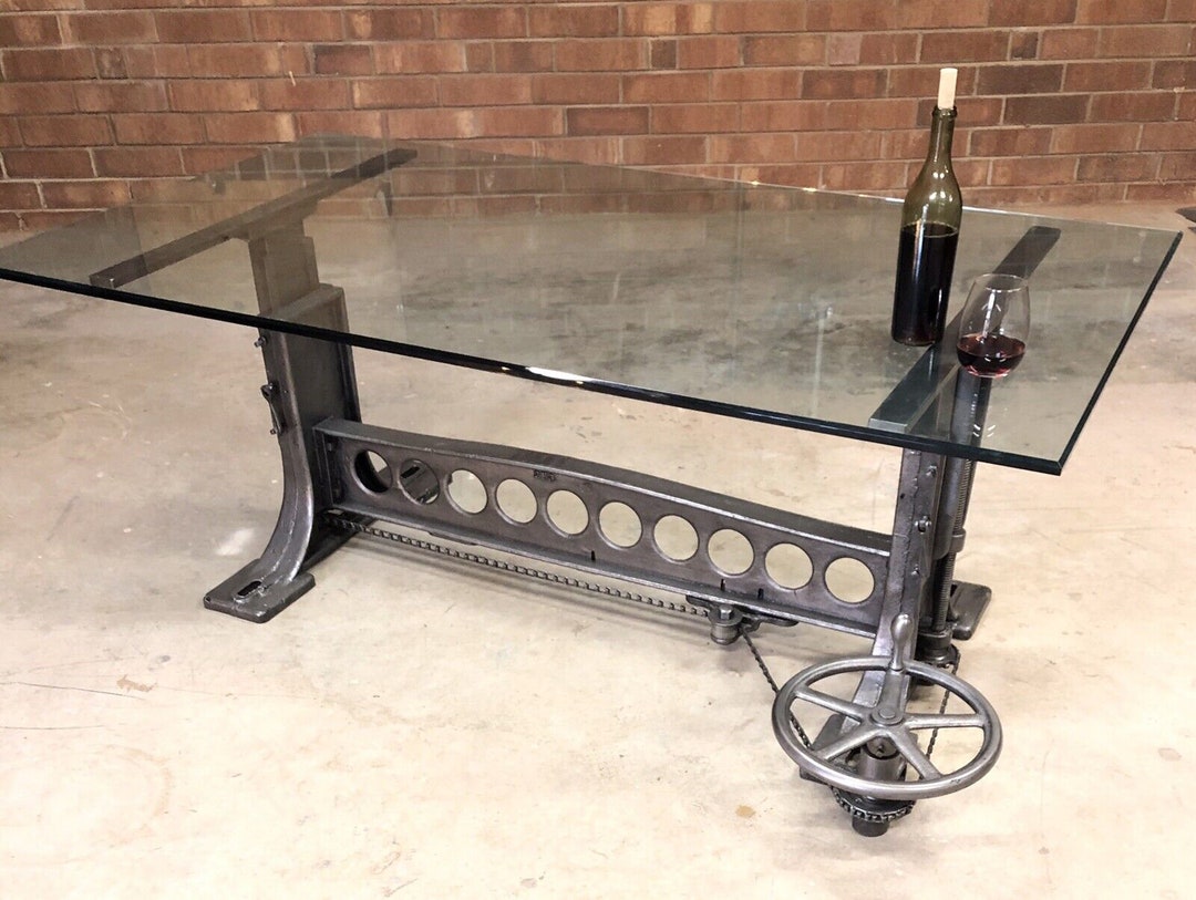 Wysong and Miles Cast Iron Chain Drive Crank Table Machine Base Dining ...