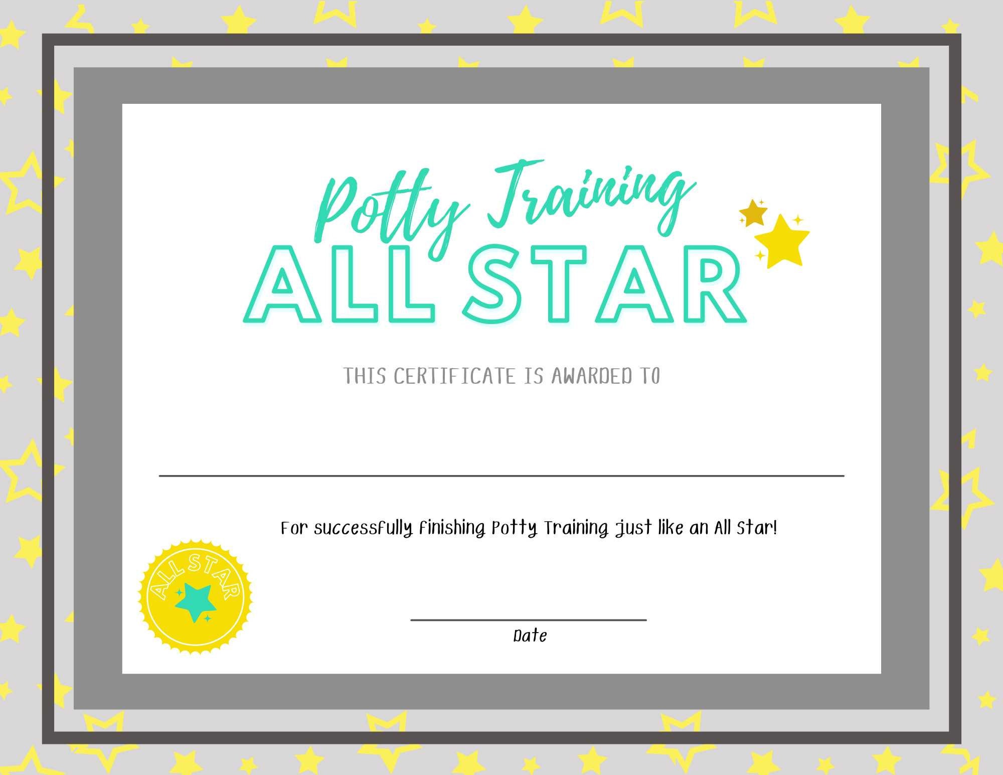 Star Potty Training Kit With Zero Waste Stickers - Etsy