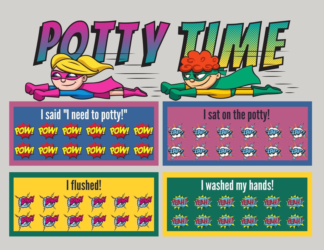 Superhero Potty Training Chart Printable 8.5 X 11 PDF - Etsy Australia