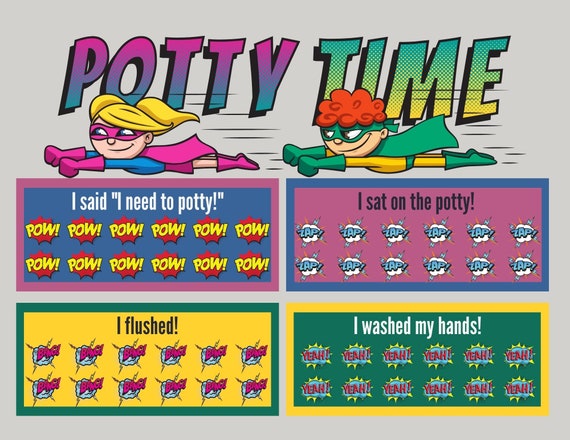 Superhero Potty Training Chart Printable 8.5 X 11 PDF - Etsy Australia