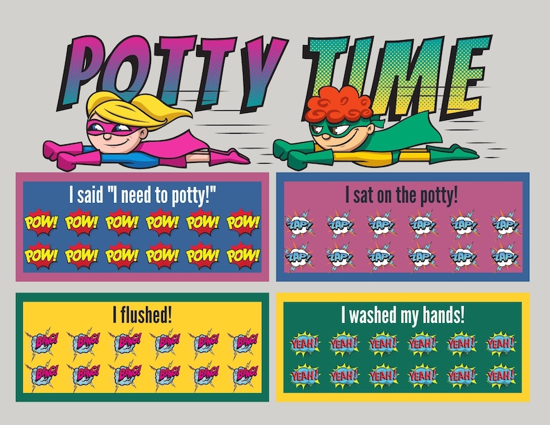 Superhero Potty Training Chart Printable 8.5 X 11 PDF - Etsy Australia