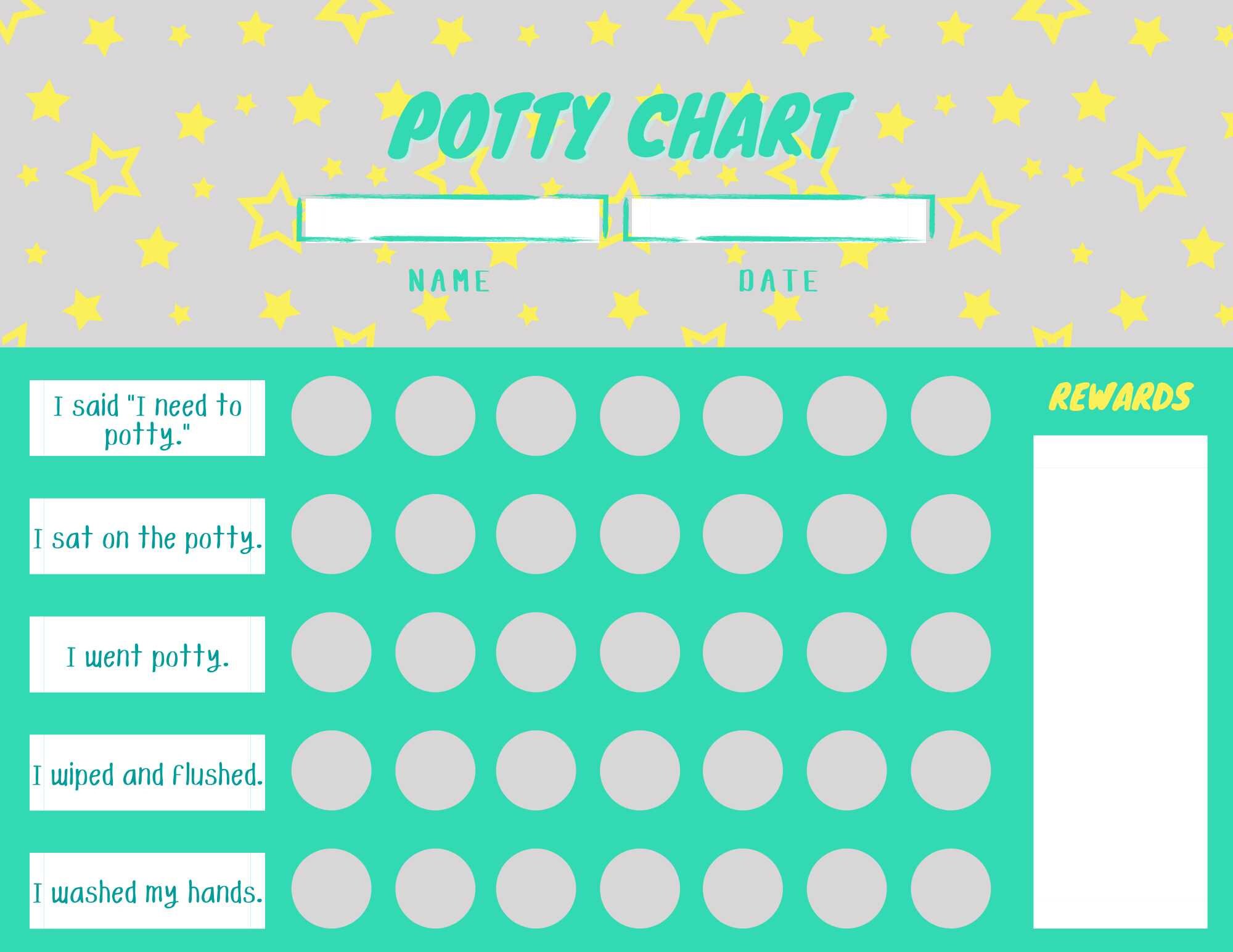 Star Potty Training Kit With Zero Waste Stickers - Etsy