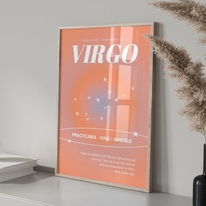 VIRGO Star Sign Instant Download Print, Zodiac Art Printable, Spiritual ...