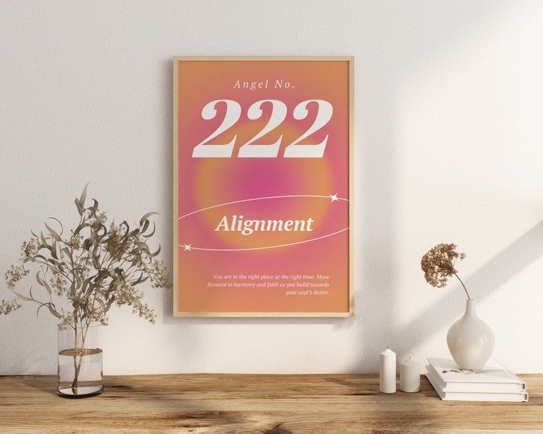 Angel Number Poster 222 Instant Download Poster, Aura Energy Poster ...