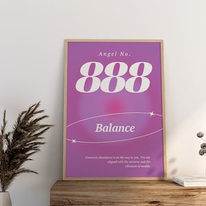 Aura Angel Number Poster 888 Instant Printable Download, Angel Number ...