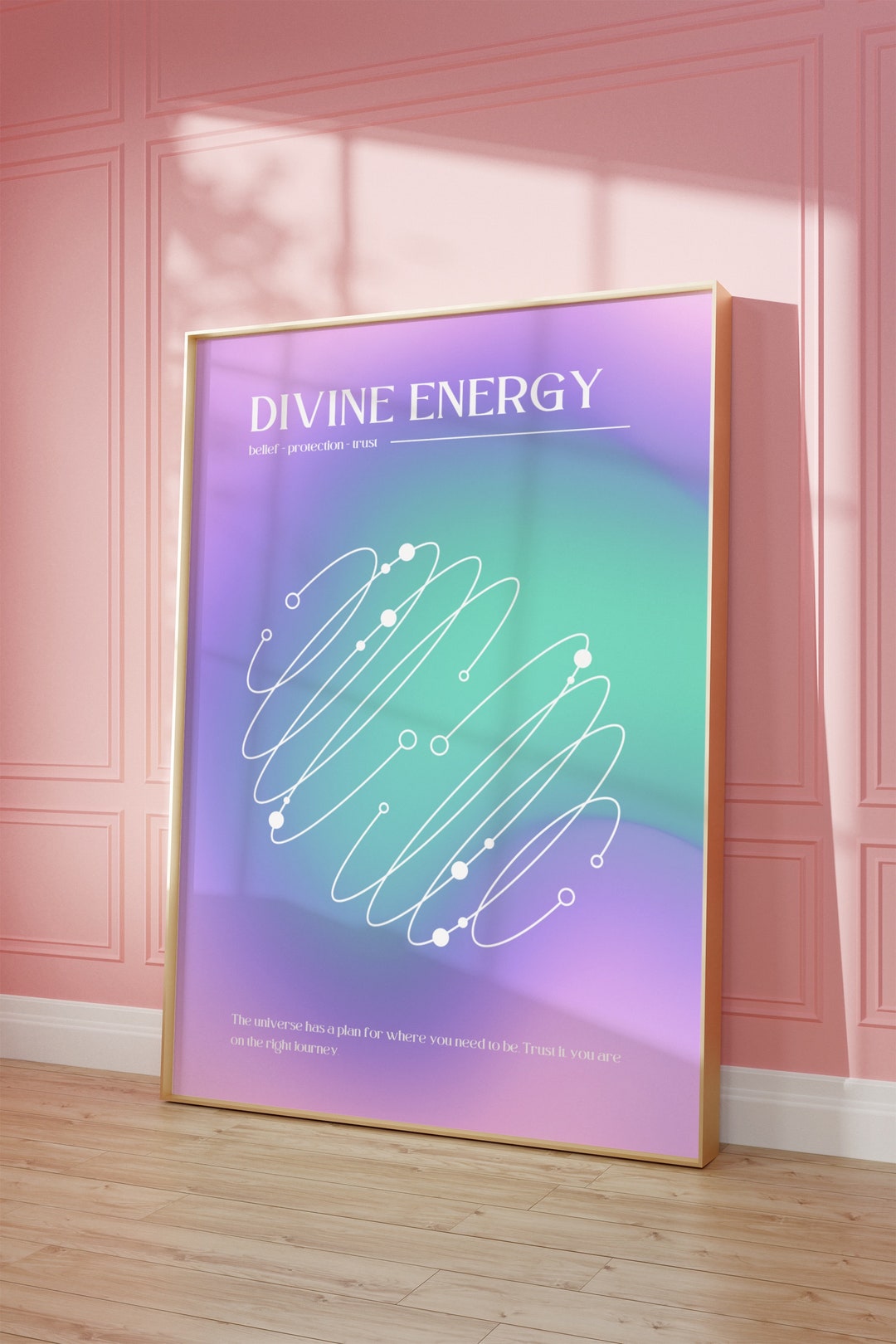 Divine Energy Printable Wall Art, Spiritual Art Print, Aura Poster Set ...